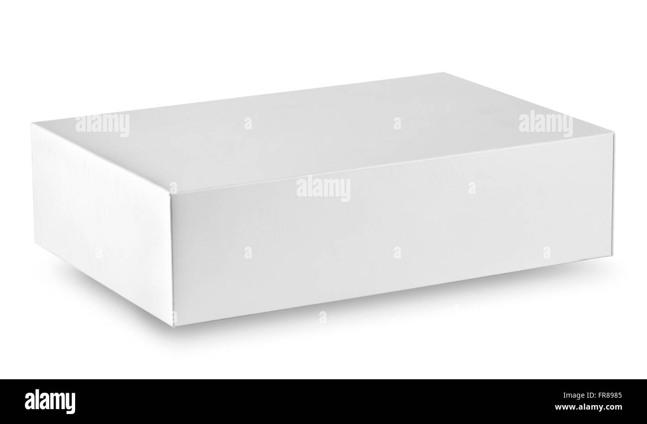 Closed white box isolated on a white background Stock Photo - Alamy