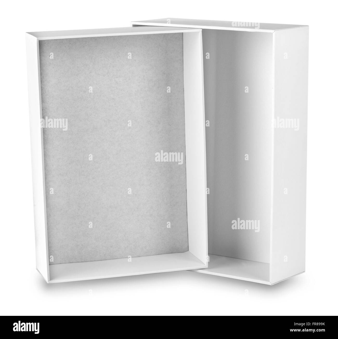 Open box standing on its side isolated on white background Stock Photo ...