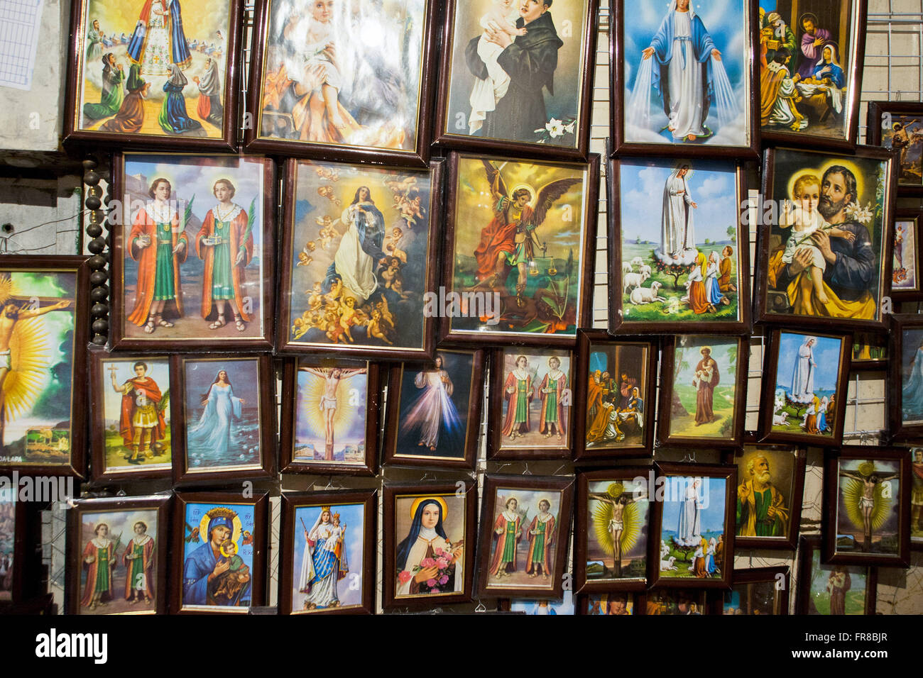 Commerce of popular religious products near the Sanctuary of Bom Jesus ...