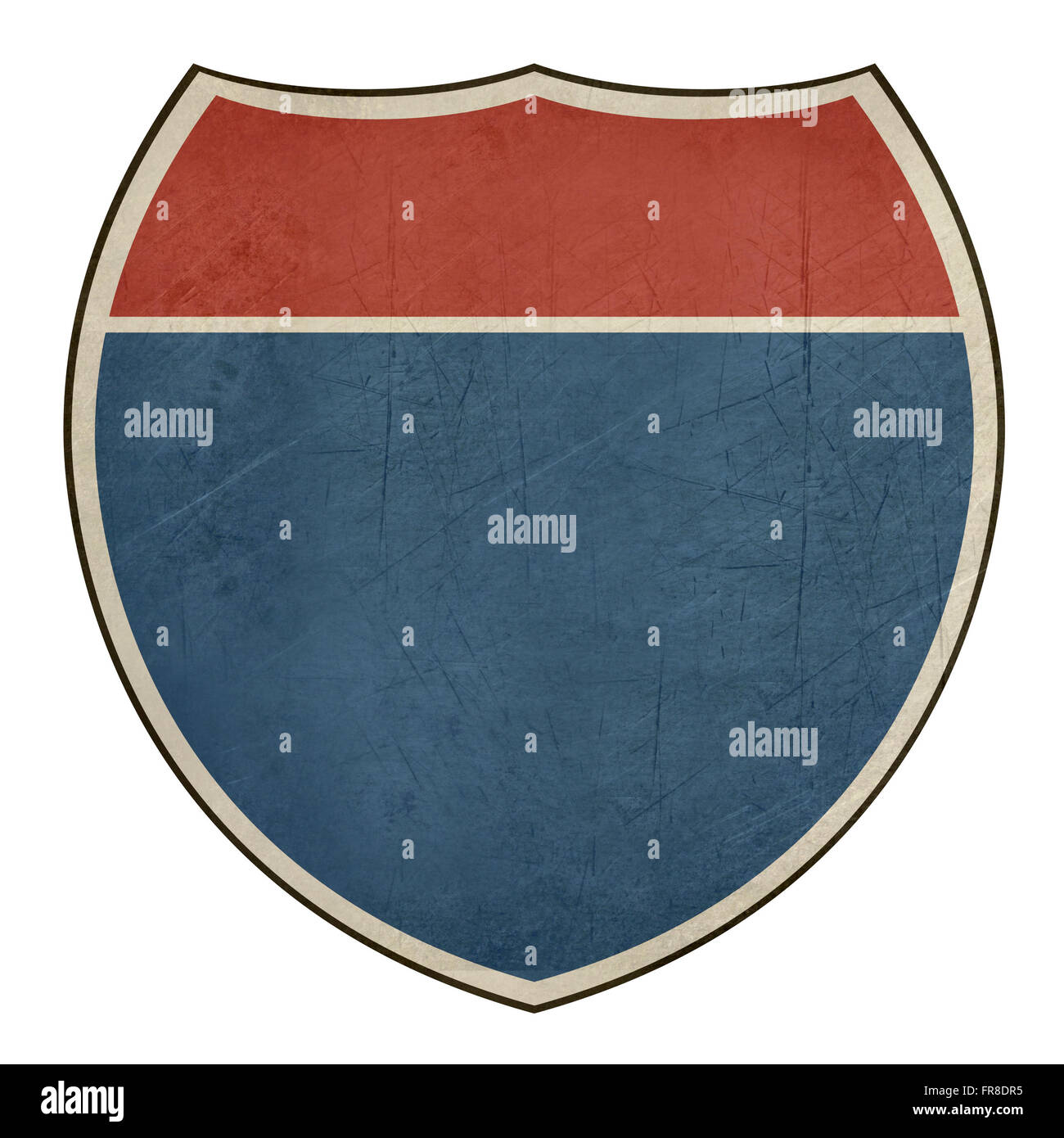 Blank American interstate highway road shield isolated on a white ...