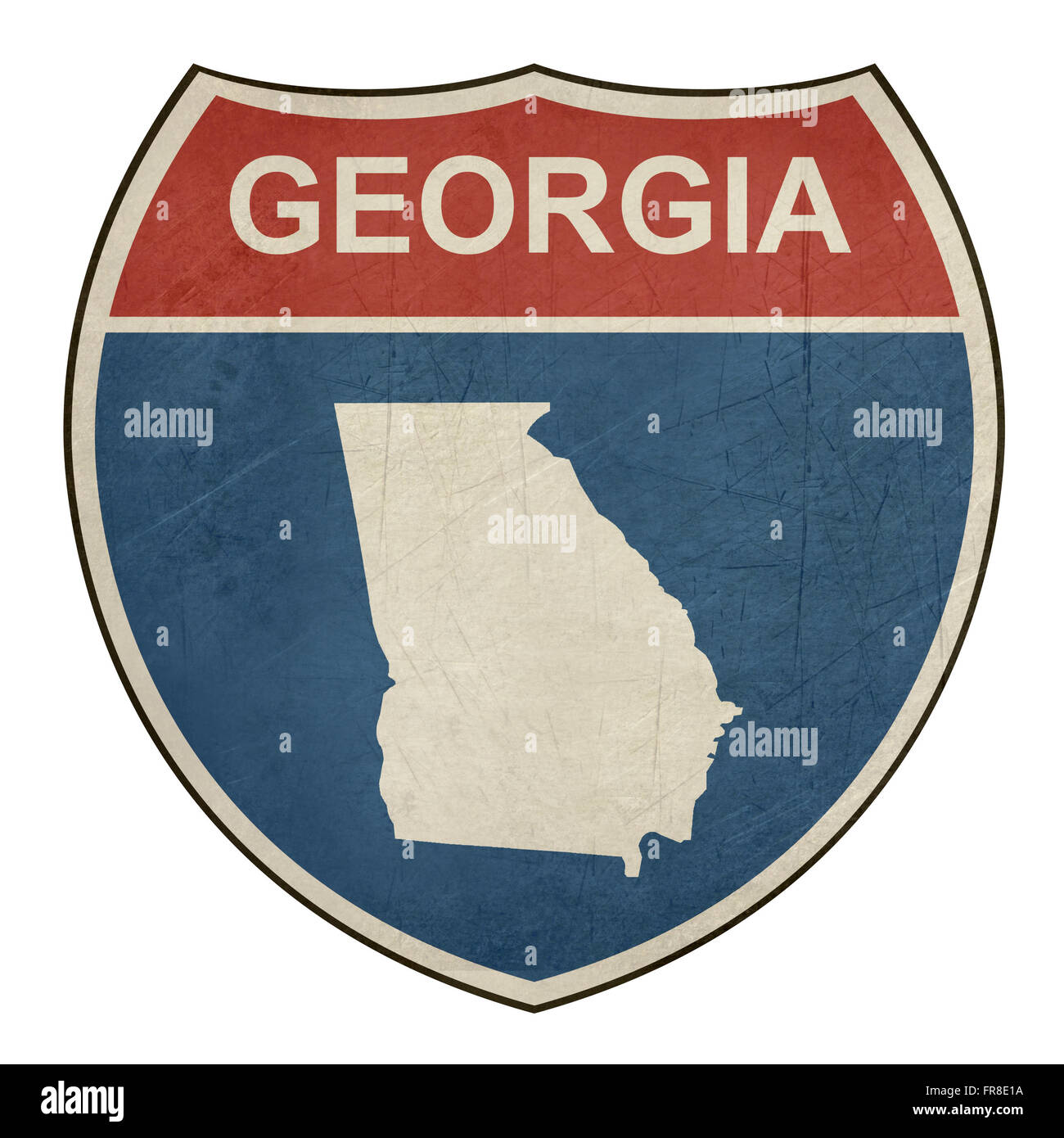 Georgia American interstate highway road shield isolated on a white ...