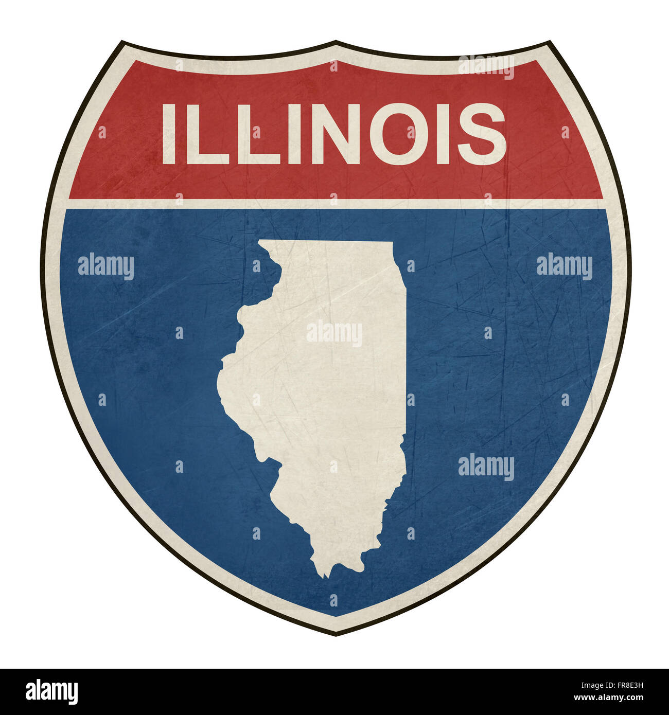Illinois American interstate highway road shield isolated on a white ...