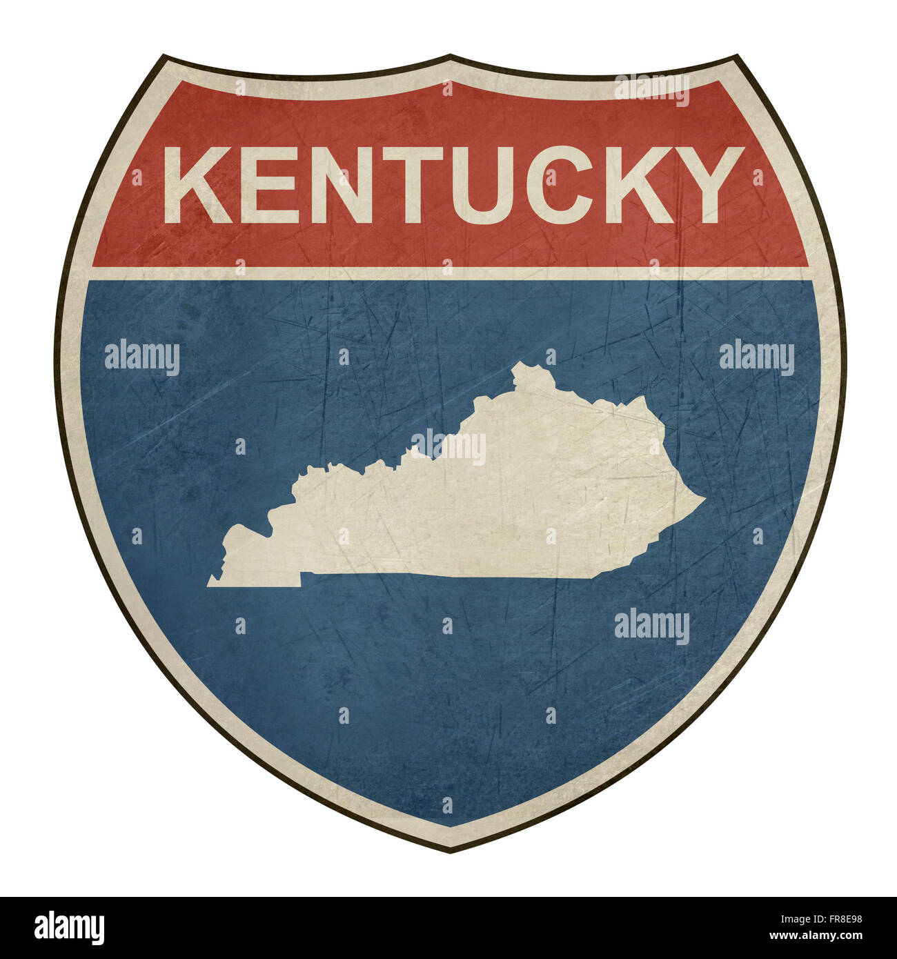 Kentucky American interstate highway road shield isolated on a white ...