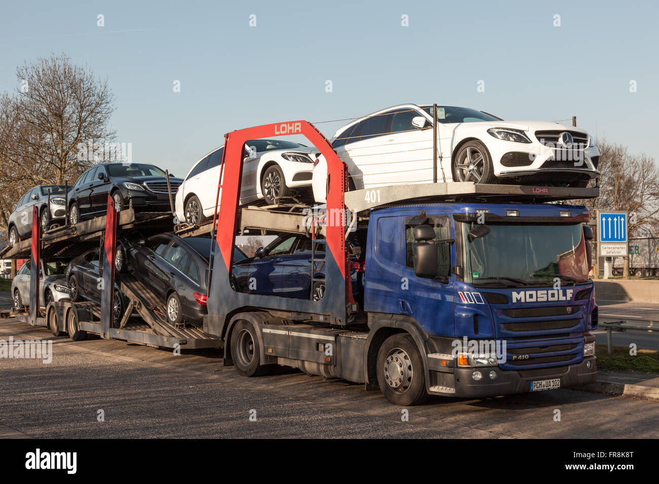 Car transporter truck hi-res stock photography and images - Alamy