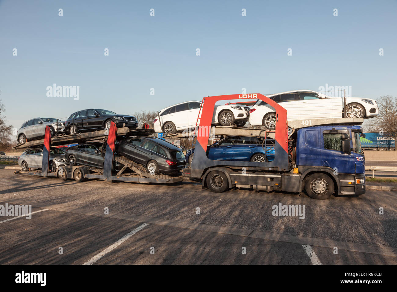 Car transporter lorry hi-res stock photography and images - Alamy