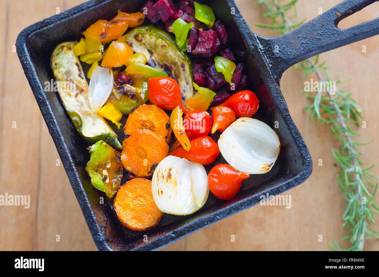 Fried colorful vegetables Stock Photo - Alamy