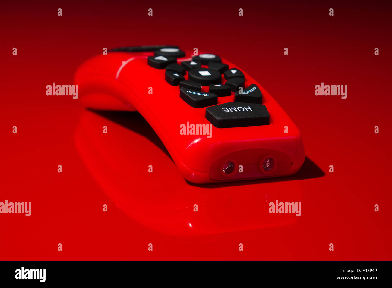 remote control with black rubber buttons seen from the front Stock ...