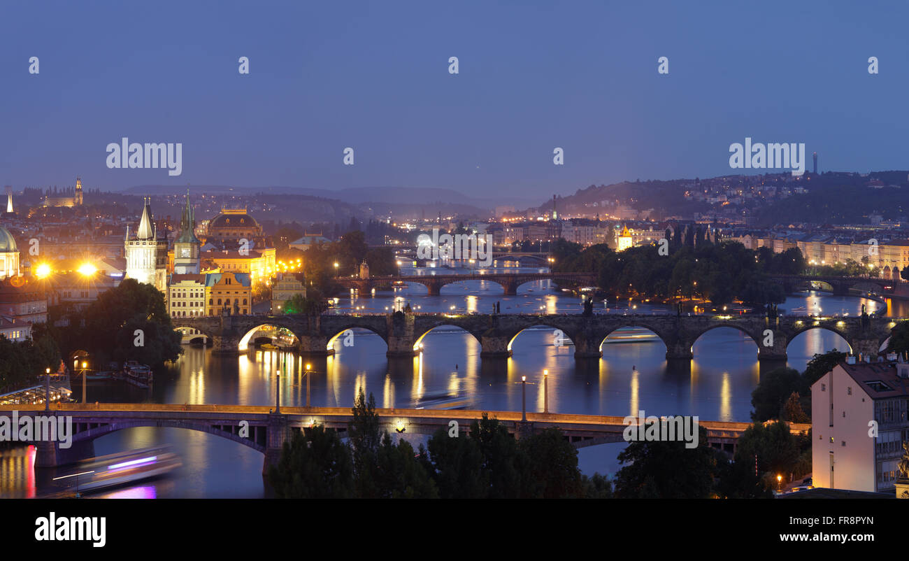 View of the bridges over the Vltava river, Prague, CZ Stock Photo - Alamy