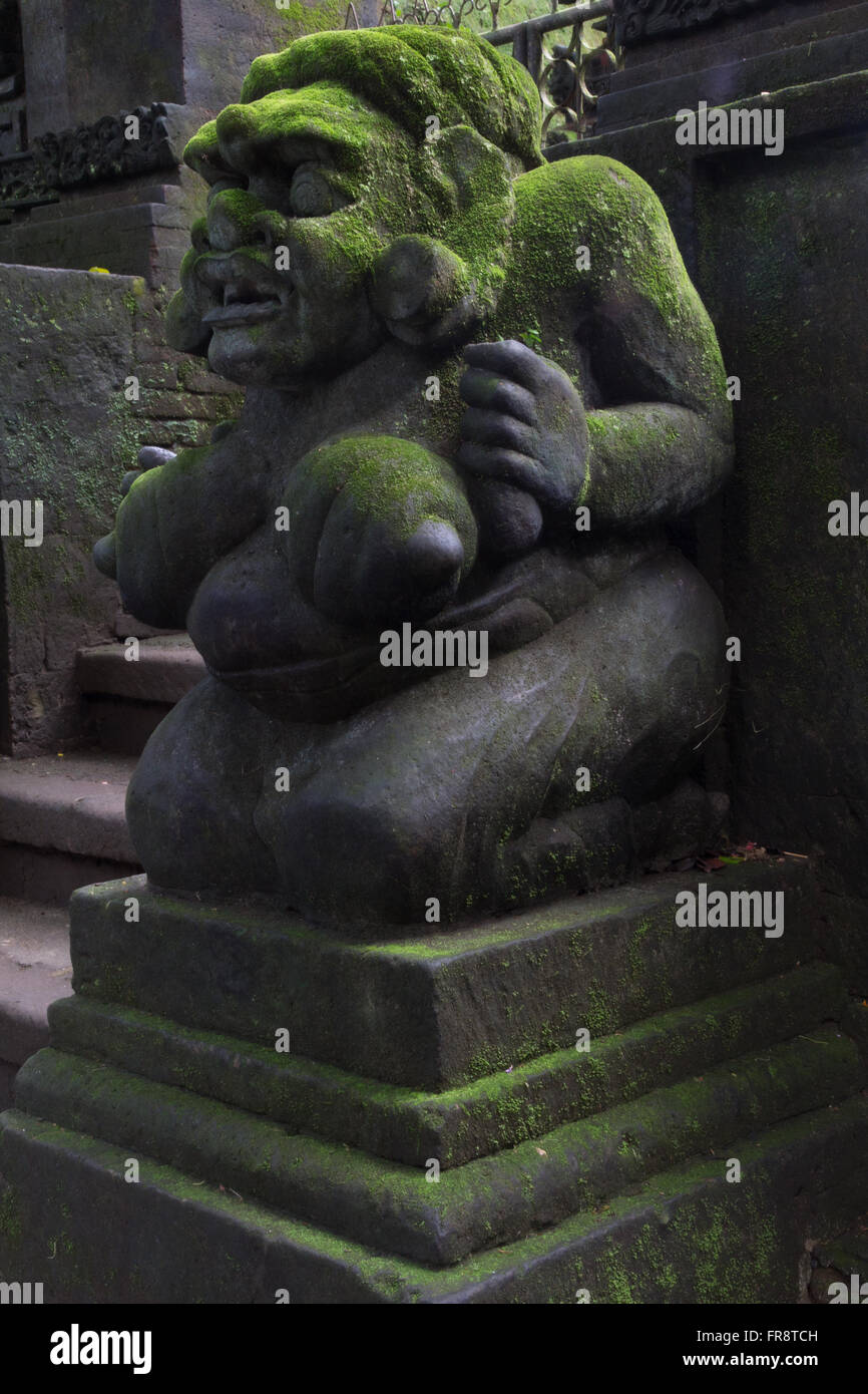 Asia, Indonesia, Bali. Temple Statue in the Monkey Forest of ...
