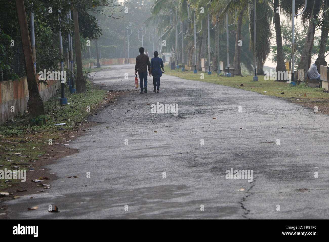 couple in morning walk Stock Photo - Alamy
