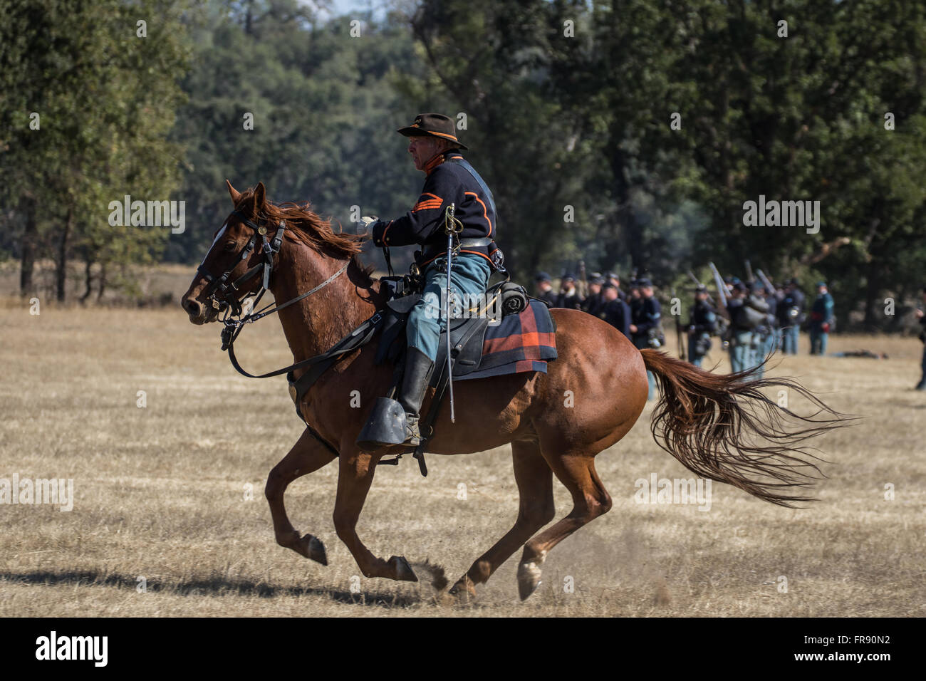 Cavalry Scouts in Action at the Hawes Farm Civil War Reenactment in ...