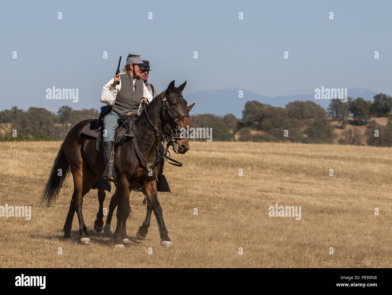 Cavalry Scouts in Action at the Hawes Farm Civil War Reenactment in ...