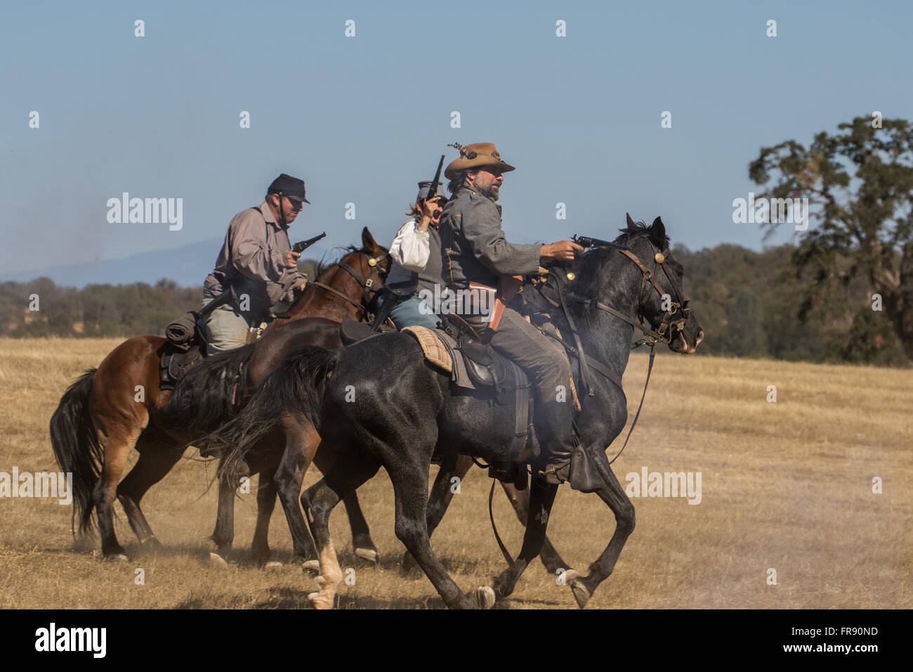 Cavalry Scouts in Action at the Hawes Farm Civil War Reenactment in ...