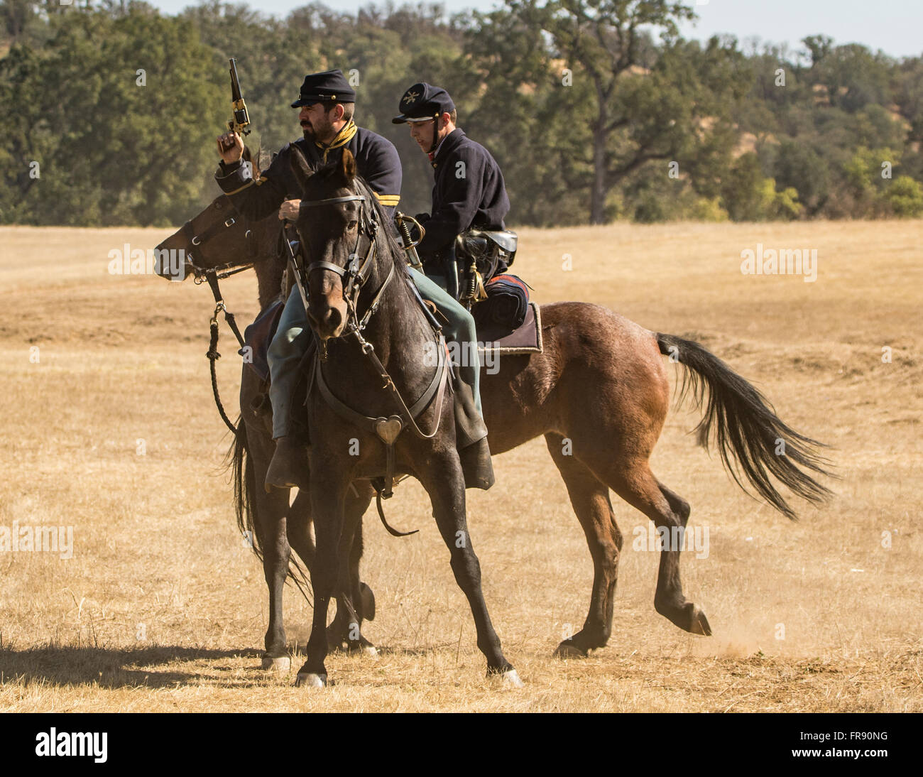 Cavalry Scouts in Action at the Hawes Farm Civil War Reenactment in ...