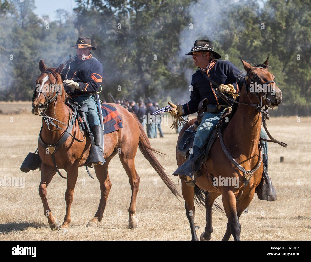Cavalry Scouts in Action at the Hawes Farm Civil War Reenactment in ...