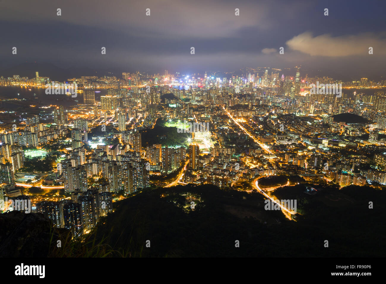 Kowloon night view hi-res stock photography and images - Alamy