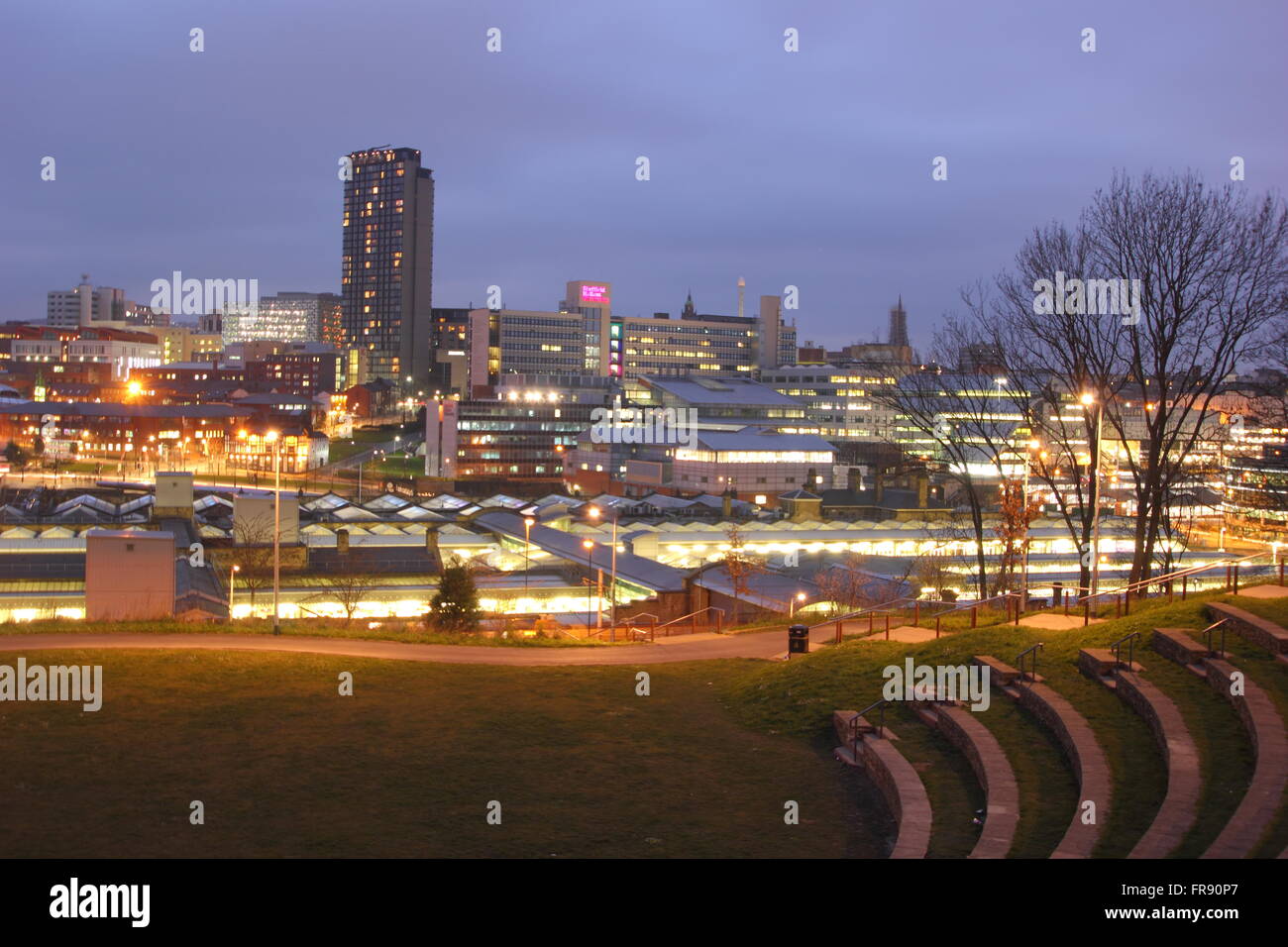 The skyline of the city of Sheffield, South Yorkshire seen from the ...