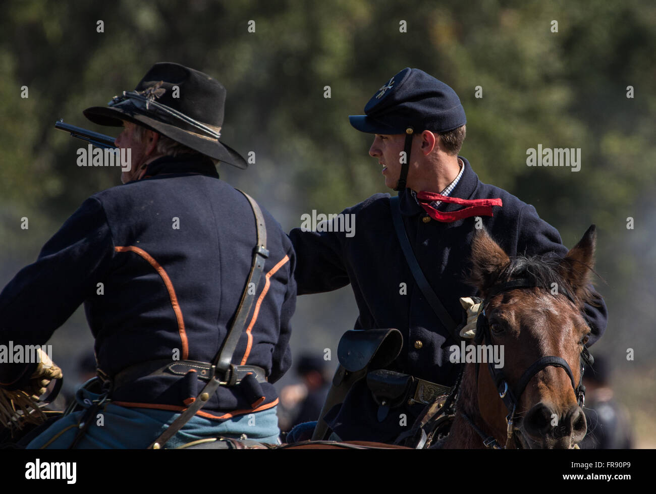 Cavalry Scouts in Action at the Hawes Farm Civil War Reenactment in ...