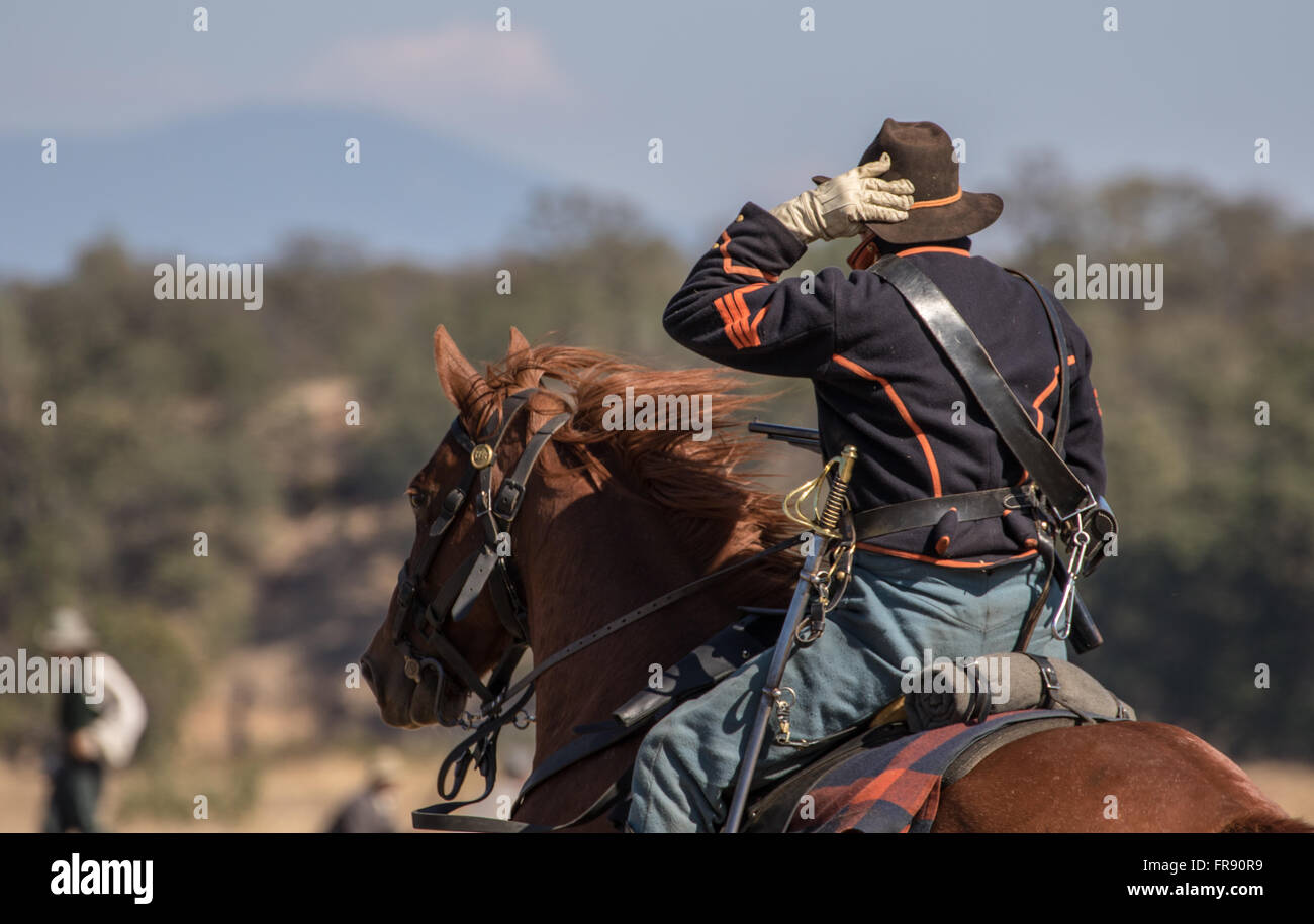 Cavalry Scouts in Action at the Hawes Farm Civil War Reenactment in ...