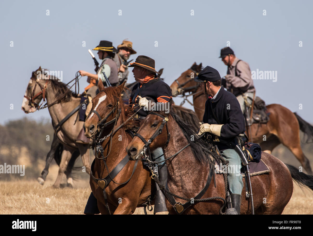 Cavalry Scouts in Action at the Hawes Farm Civil War Reenactment in ...