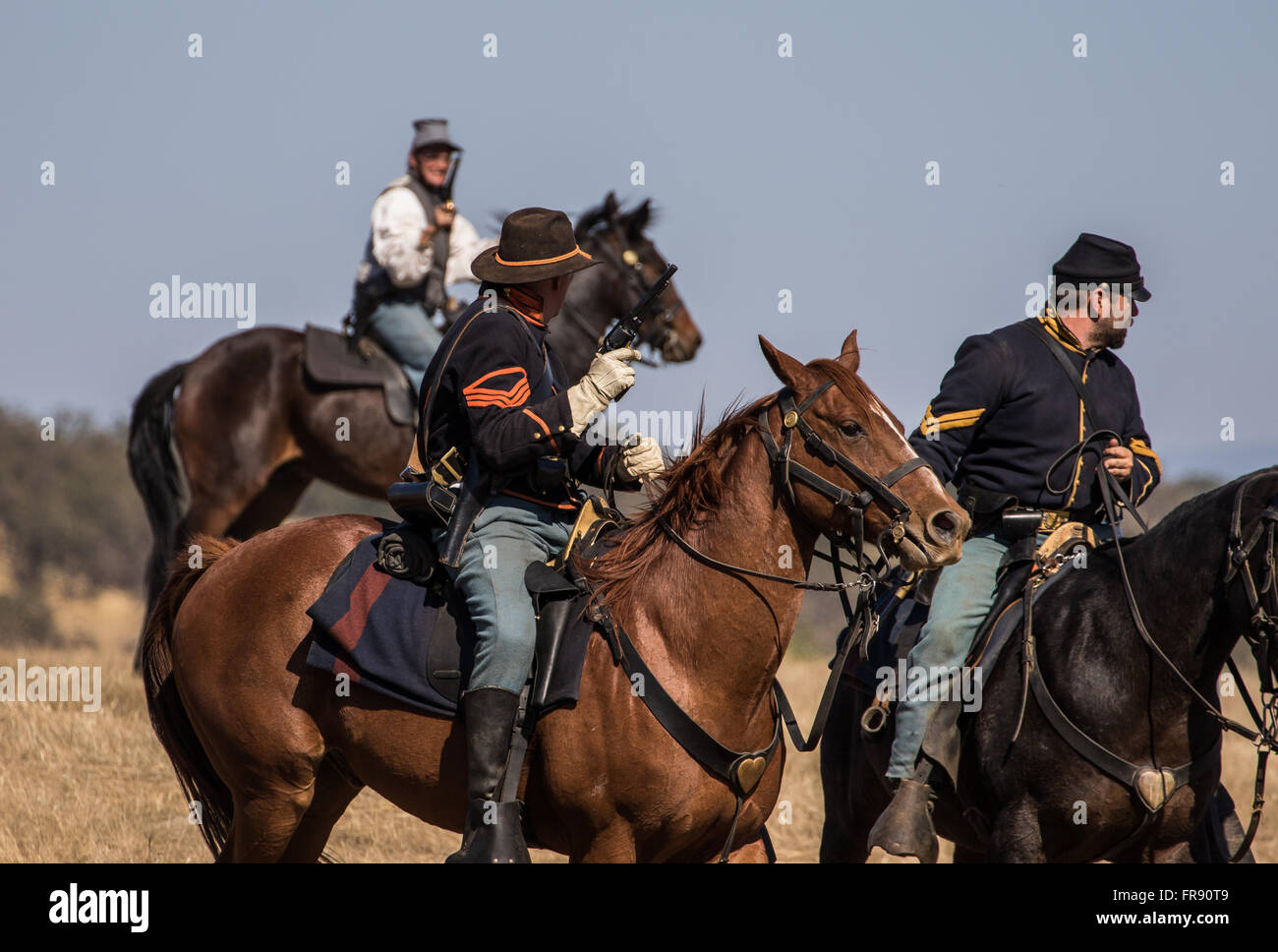 Cavalry Scouts in Action at the Hawes Farm Civil War Reenactment in ...