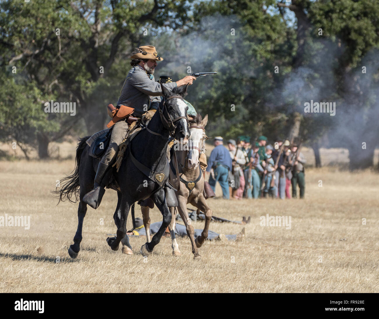 Cavalry Scouts in Action at the Hawes Farm Civil War Reenactment in ...