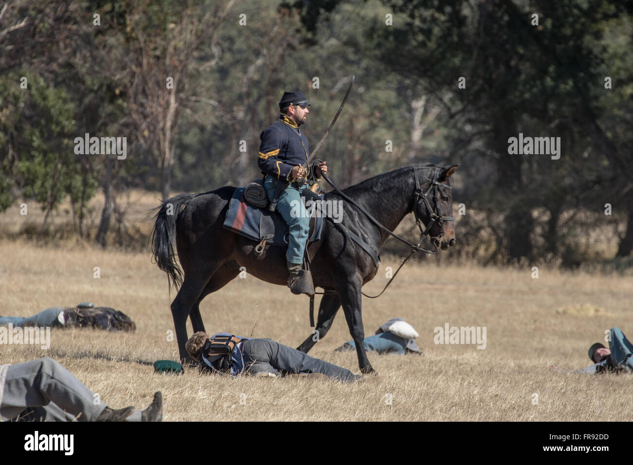 Cavalry Scouts in Action at the Hawes Farm Civil War Reenactment in ...