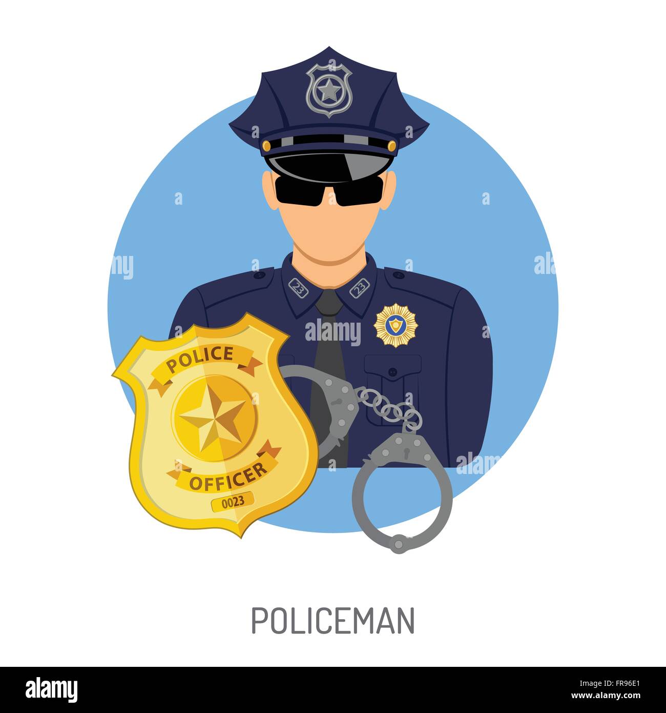 Policeman Icon with Badge Stock Vector Image & Art - Alamy