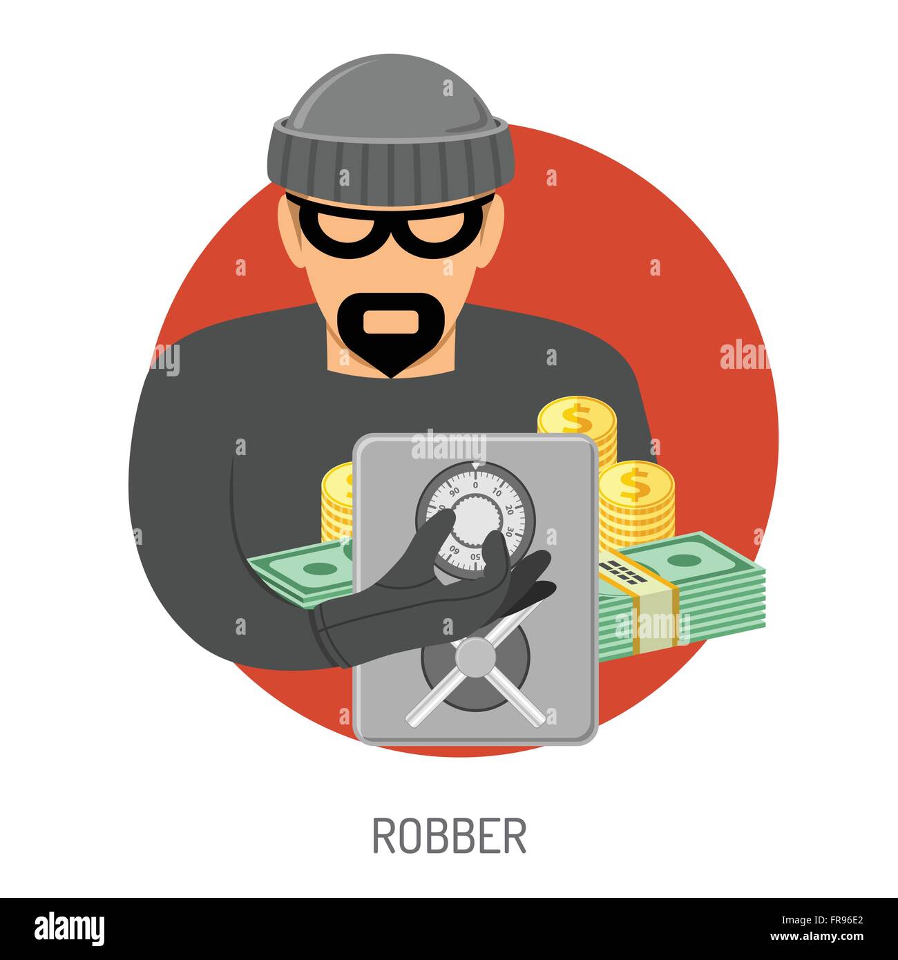 Robber Icon with Safe Stock Vector Image & Art - Alamy