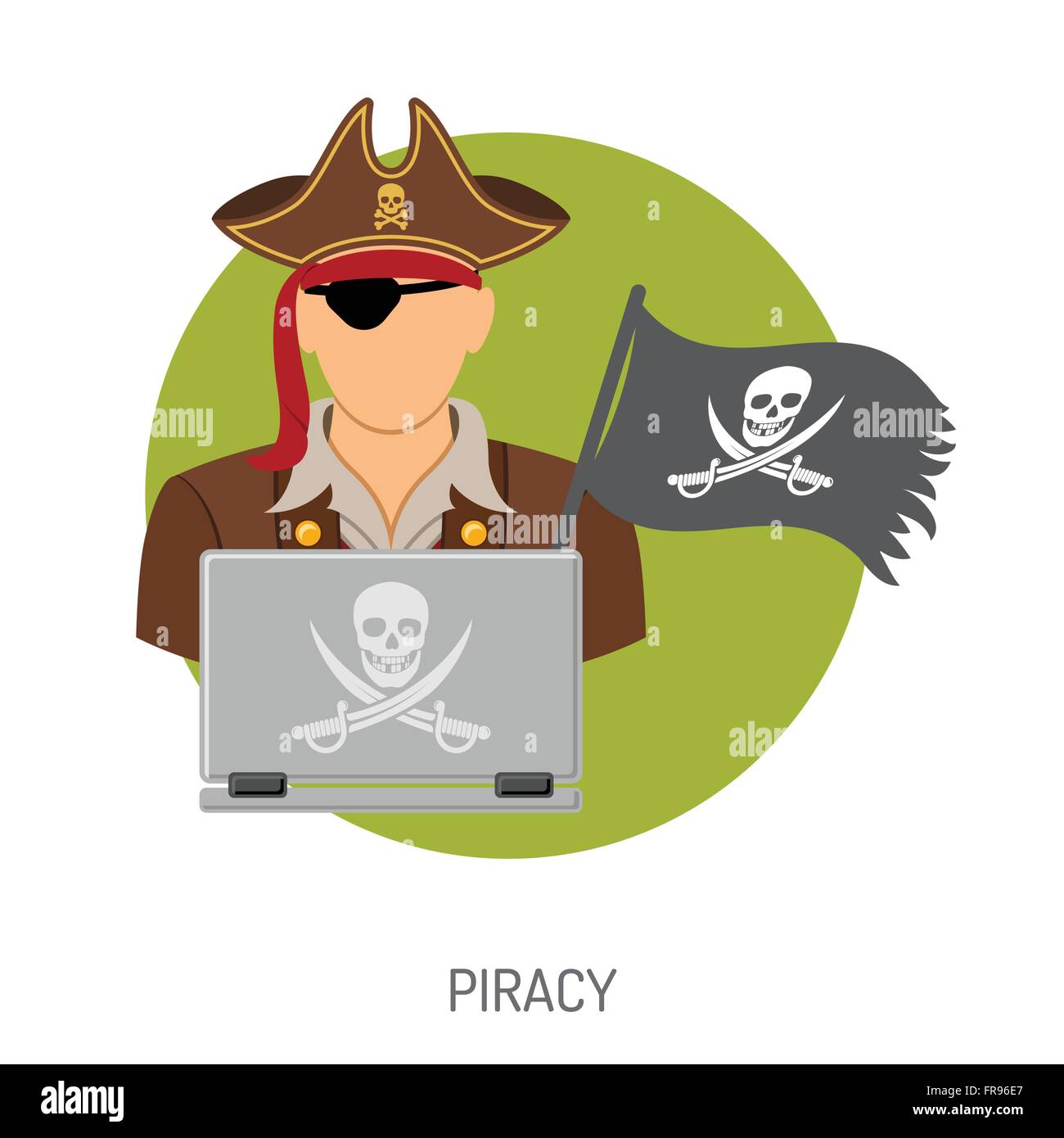 Piracy Concept with Pirate Icon Stock Vector Image & Art - Alamy