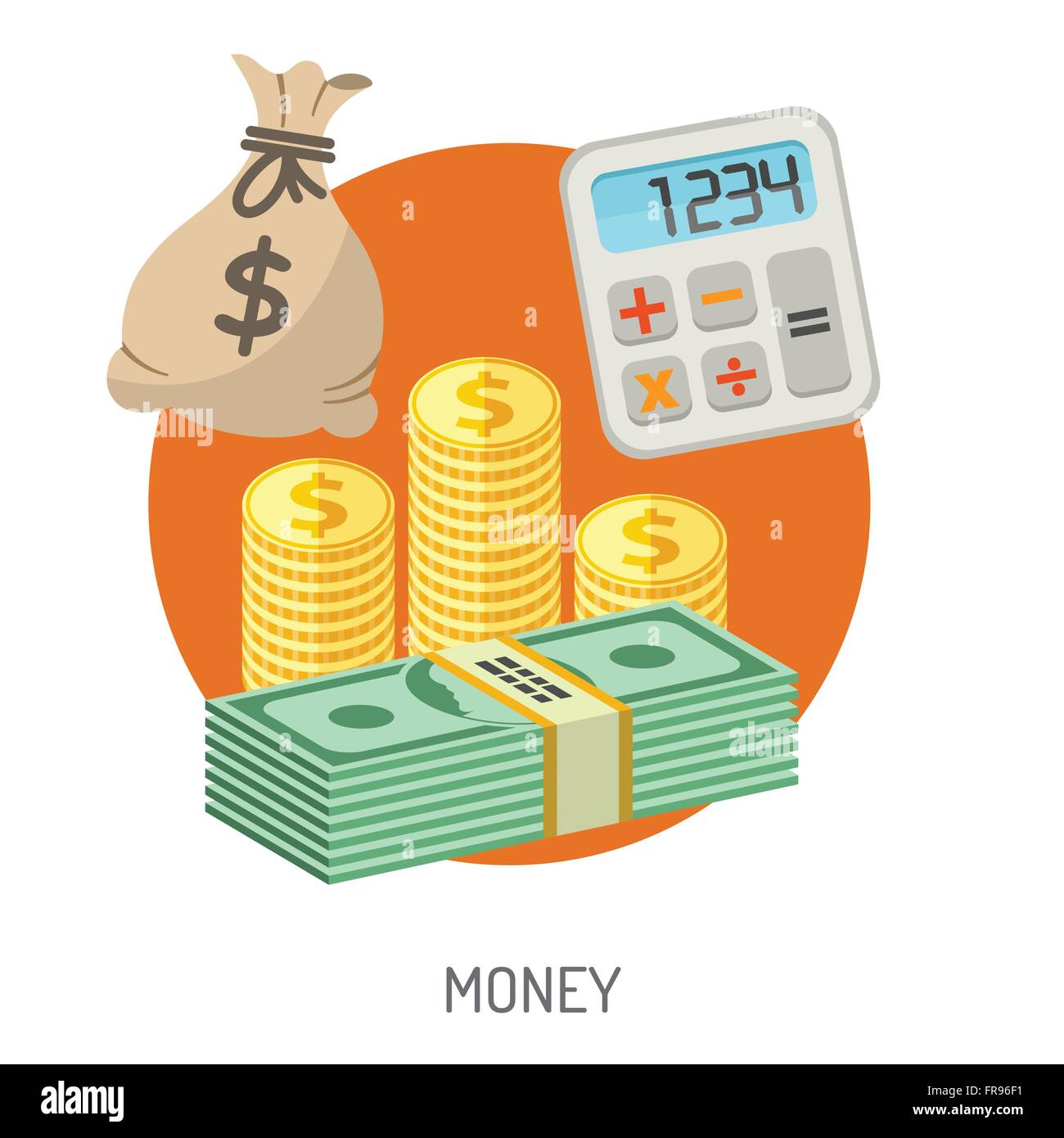 Flat icon money vector Stock Vector Images - Alamy