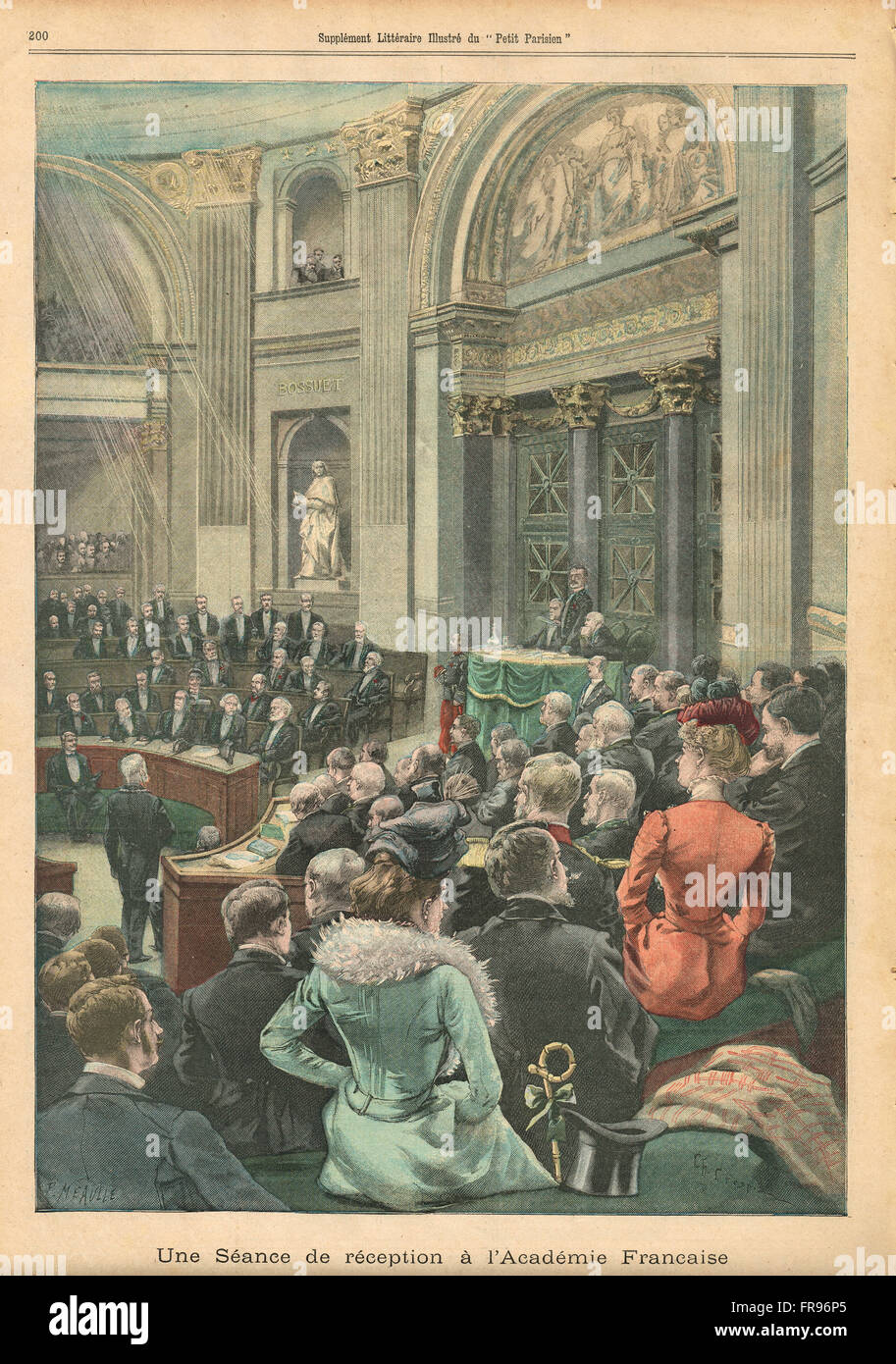 Meeting of the Academie Francaise 1900. French illustrated newspaper Le ...
