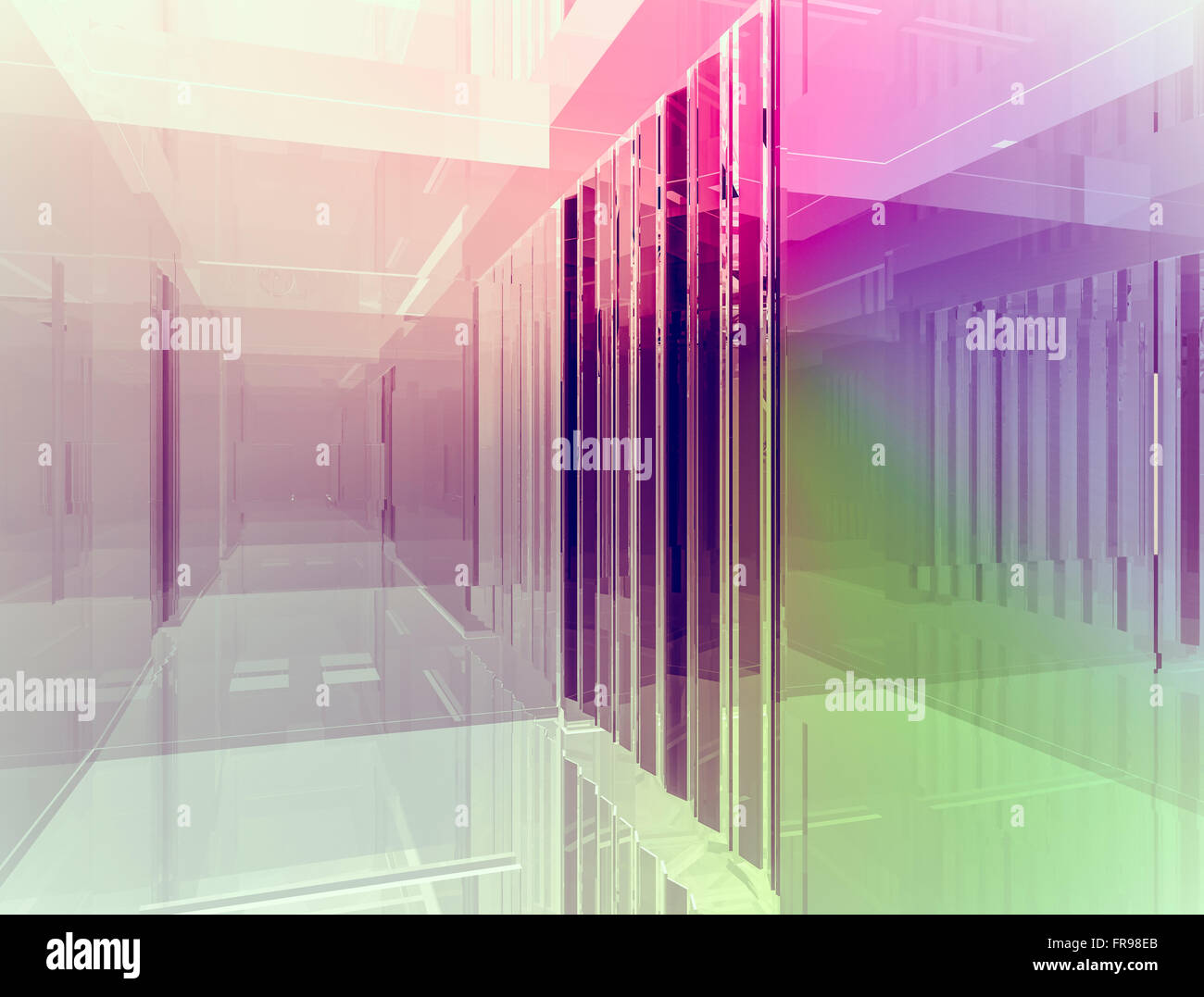 open space, clean room with shapes in 3d, business space, hospitals or ...