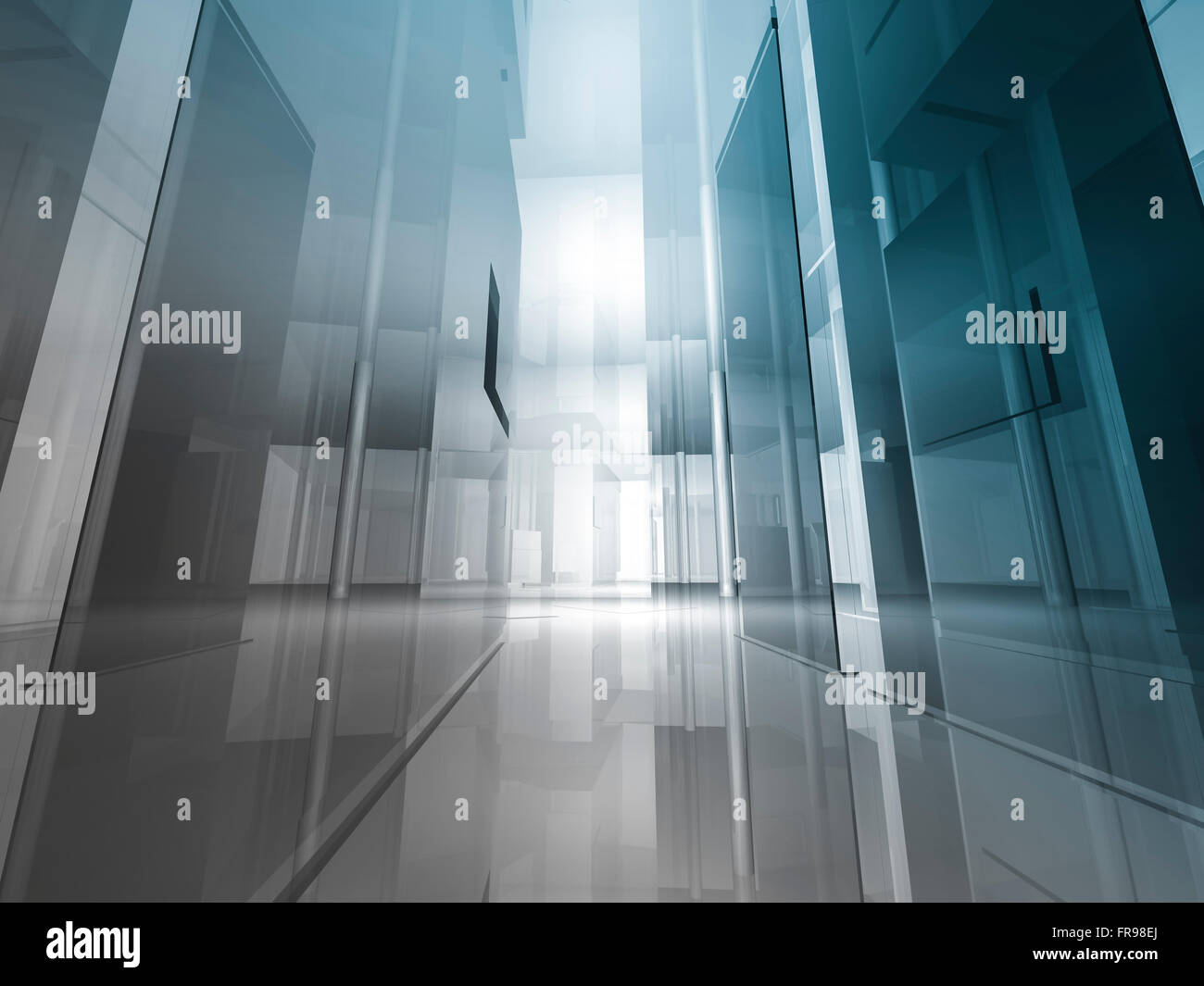 open space, clean room with shapes in 3d, business space, hospitals or ...