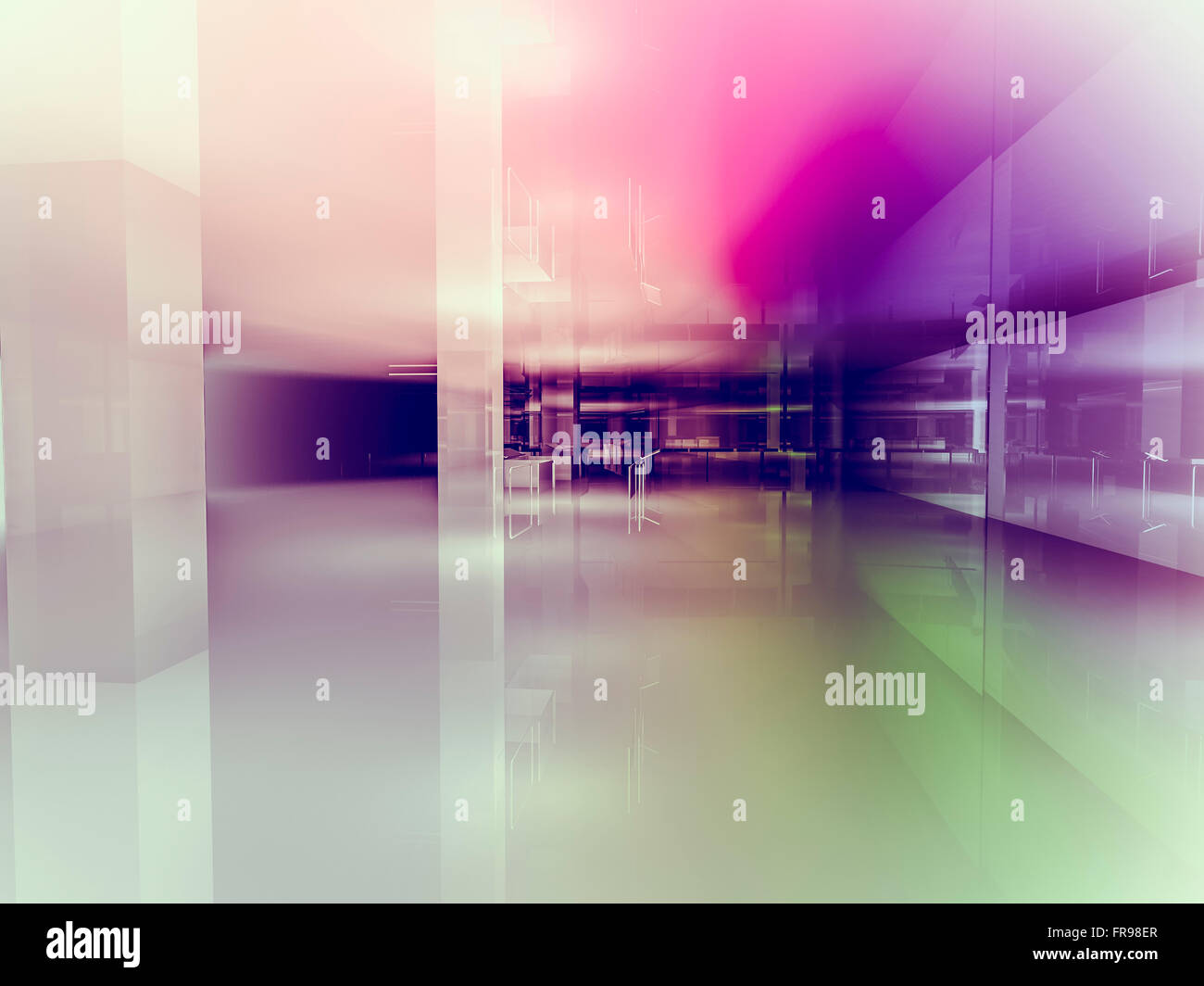 open space, clean room with shapes in 3d, business space, hospitals or ...