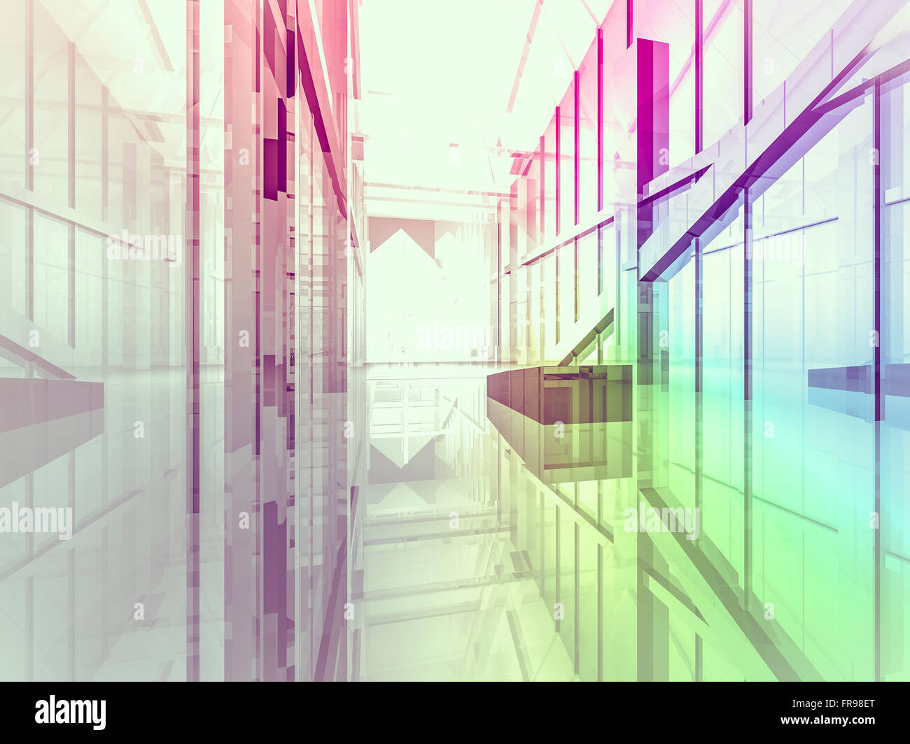 open space, clean room with shapes in 3d, business space, hospitals or ...