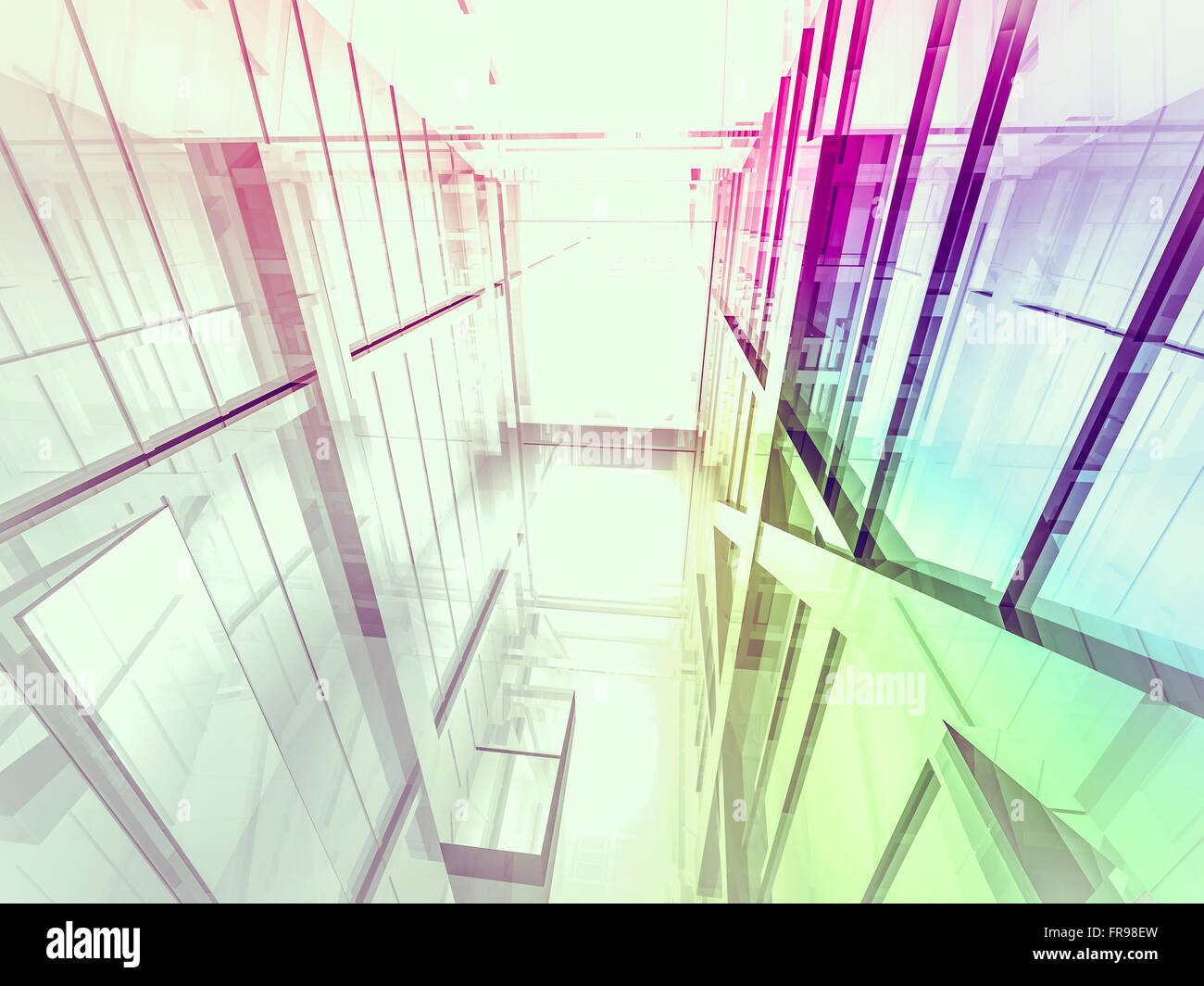 open space, clean room with shapes in 3d, business space, hospitals or ...