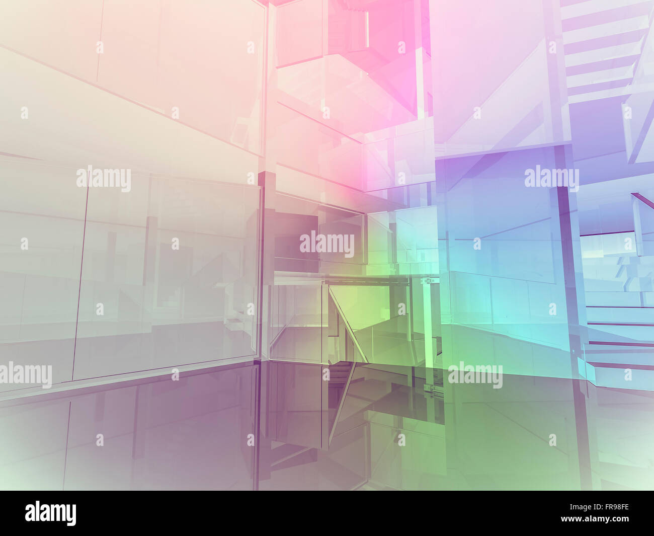 open space, clean room with shapes in 3d, business space, hospitals or ...