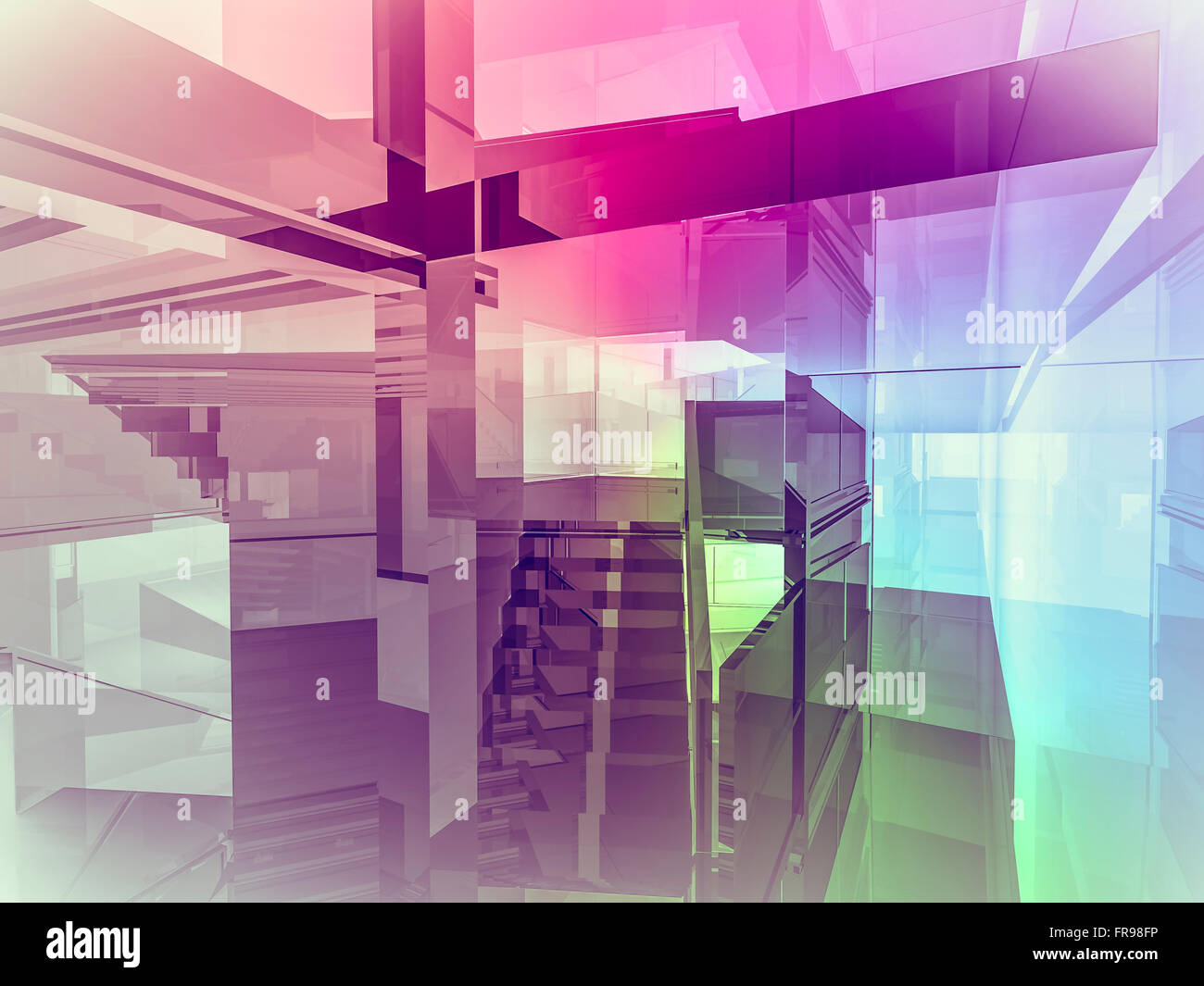 open space, clean room with shapes in 3d, business space, hospitals or ...