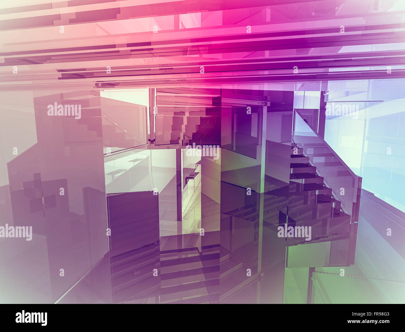 open space, clean room with shapes in 3d, business space, hospitals or ...