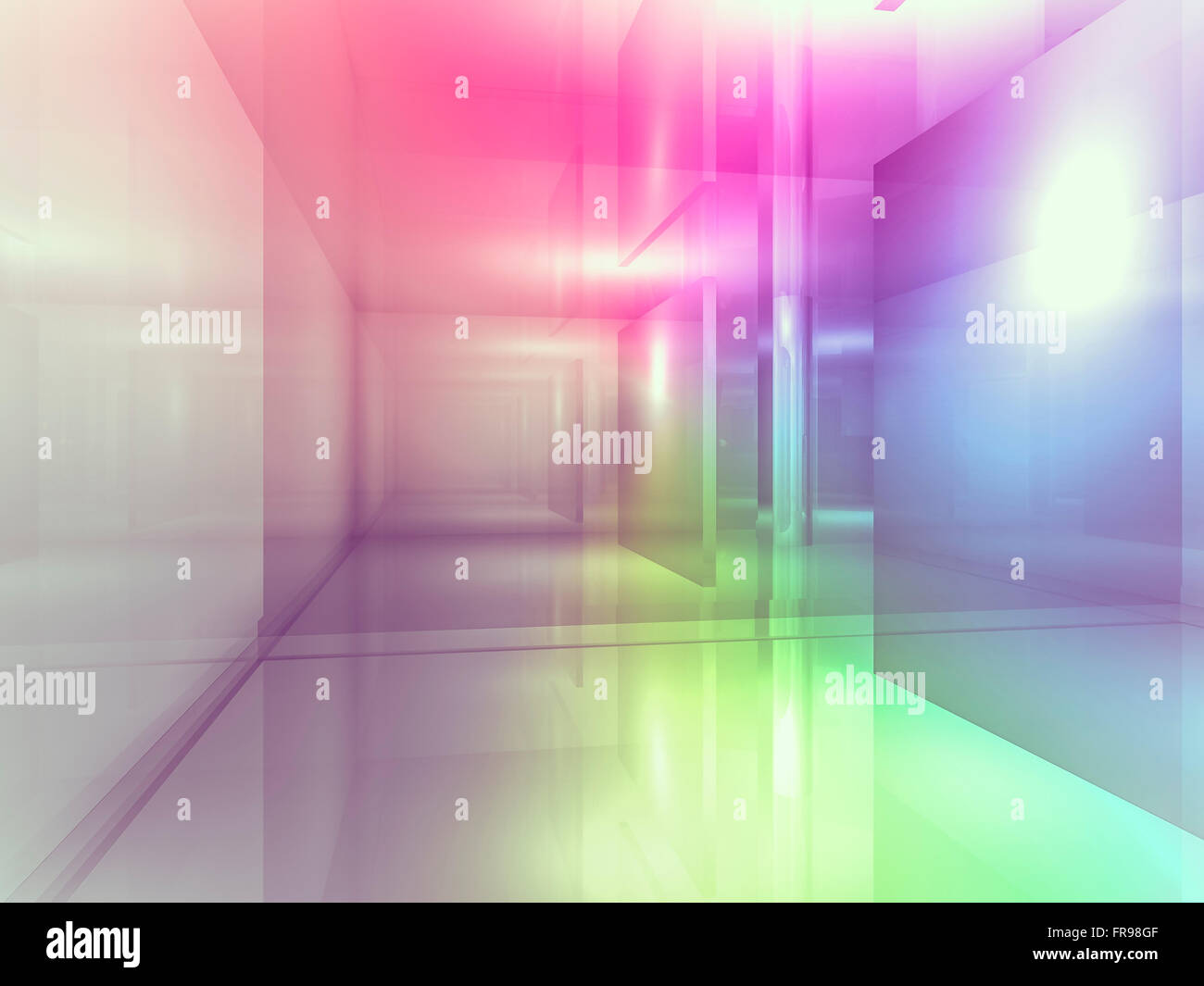 open space, clean room with shapes in 3d, business space, hospitals or ...