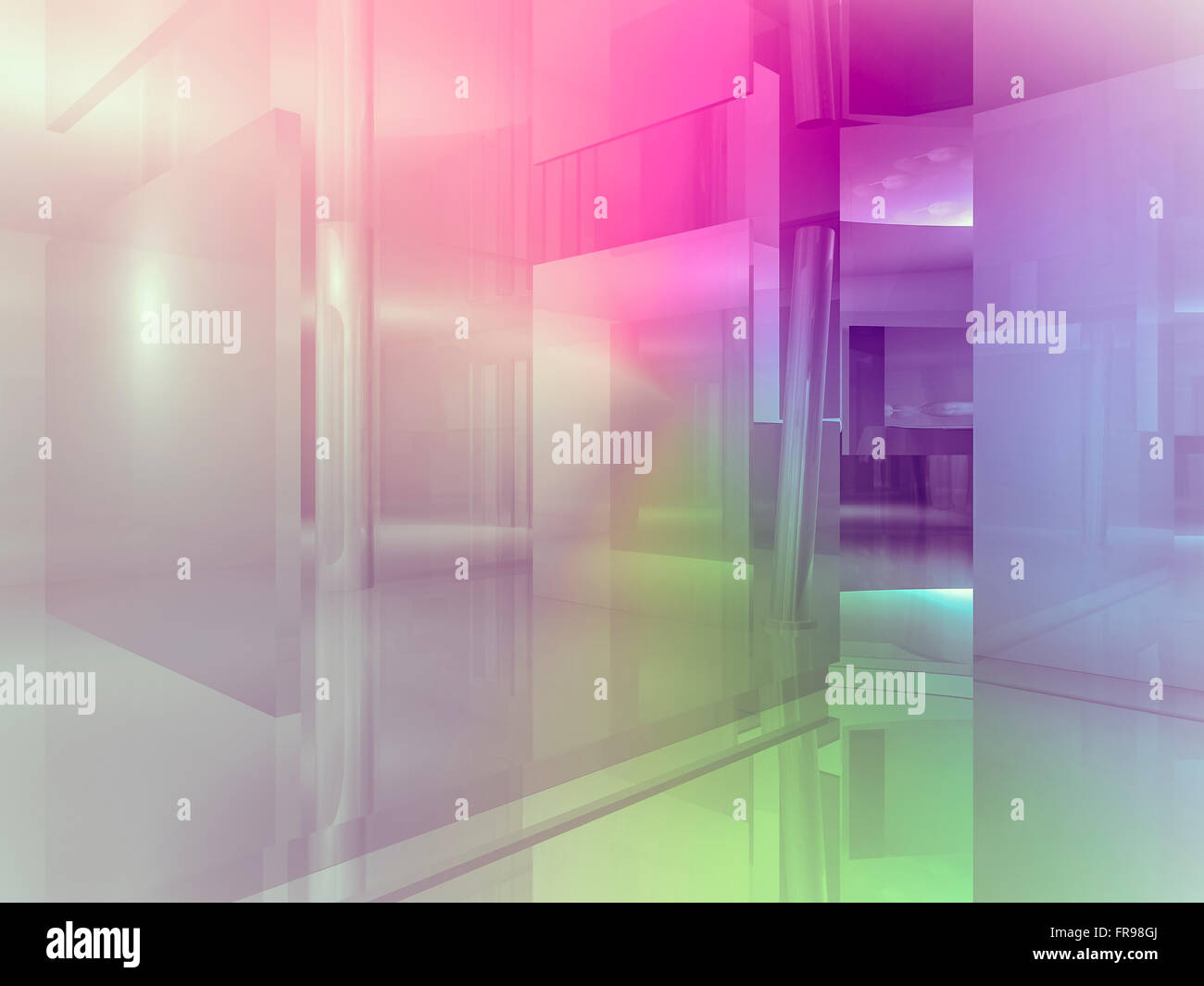 open space, clean room with shapes in 3d, business space, hospitals or ...