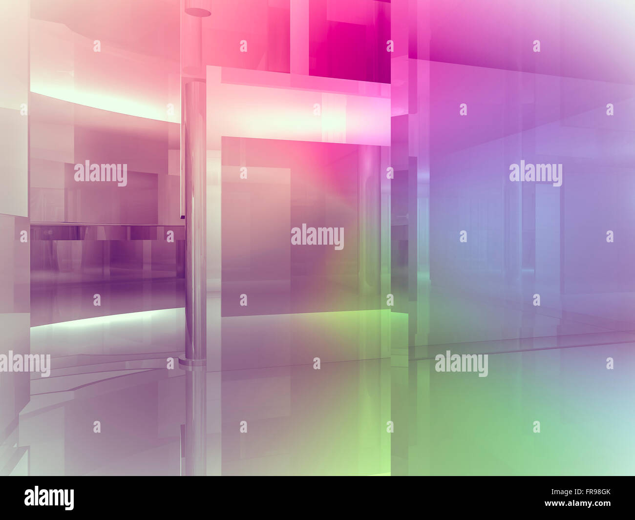 open space, clean room with shapes in 3d, business space, hospitals or ...