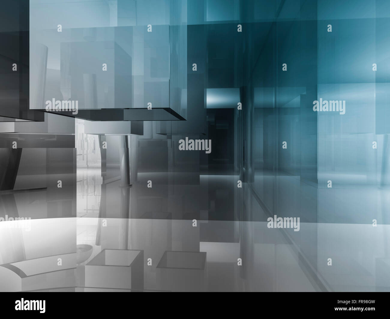 open space, clean room with shapes in 3d, business space, hospitals or ...