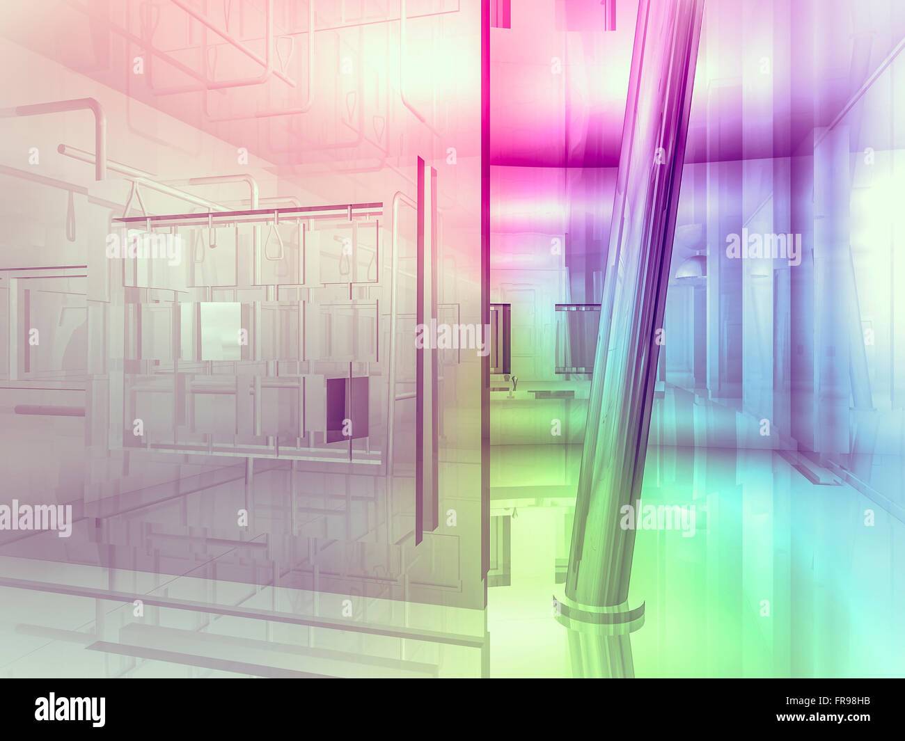 open space, clean room with shapes in 3d, business space, hospitals or ...