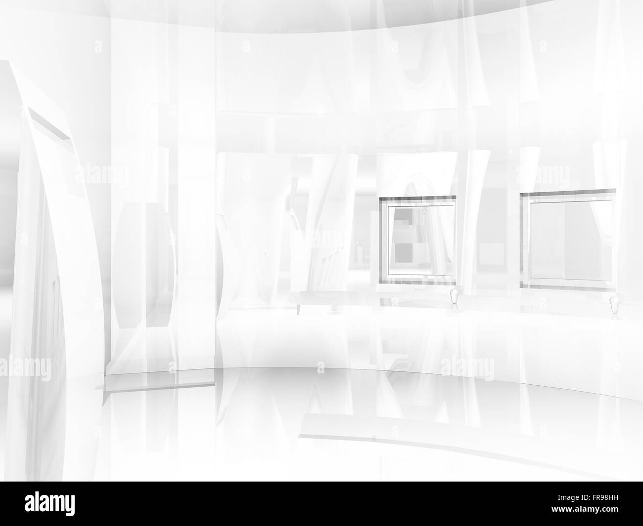 open space, clean room with shapes in 3d, business space, hospitals or ...