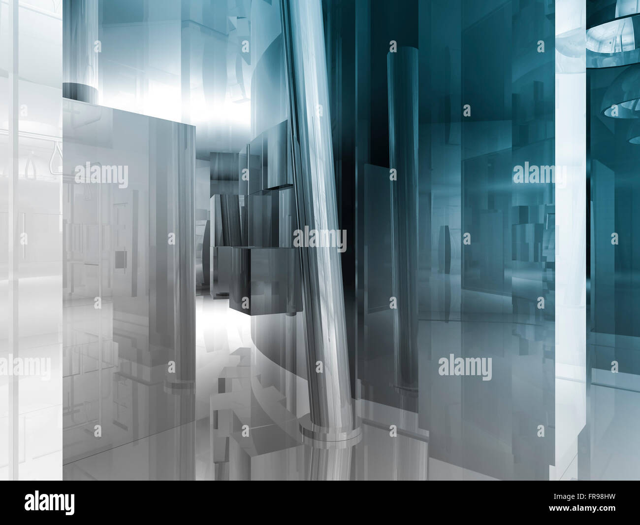 open space, clean room with shapes in 3d, business space, hospitals or ...