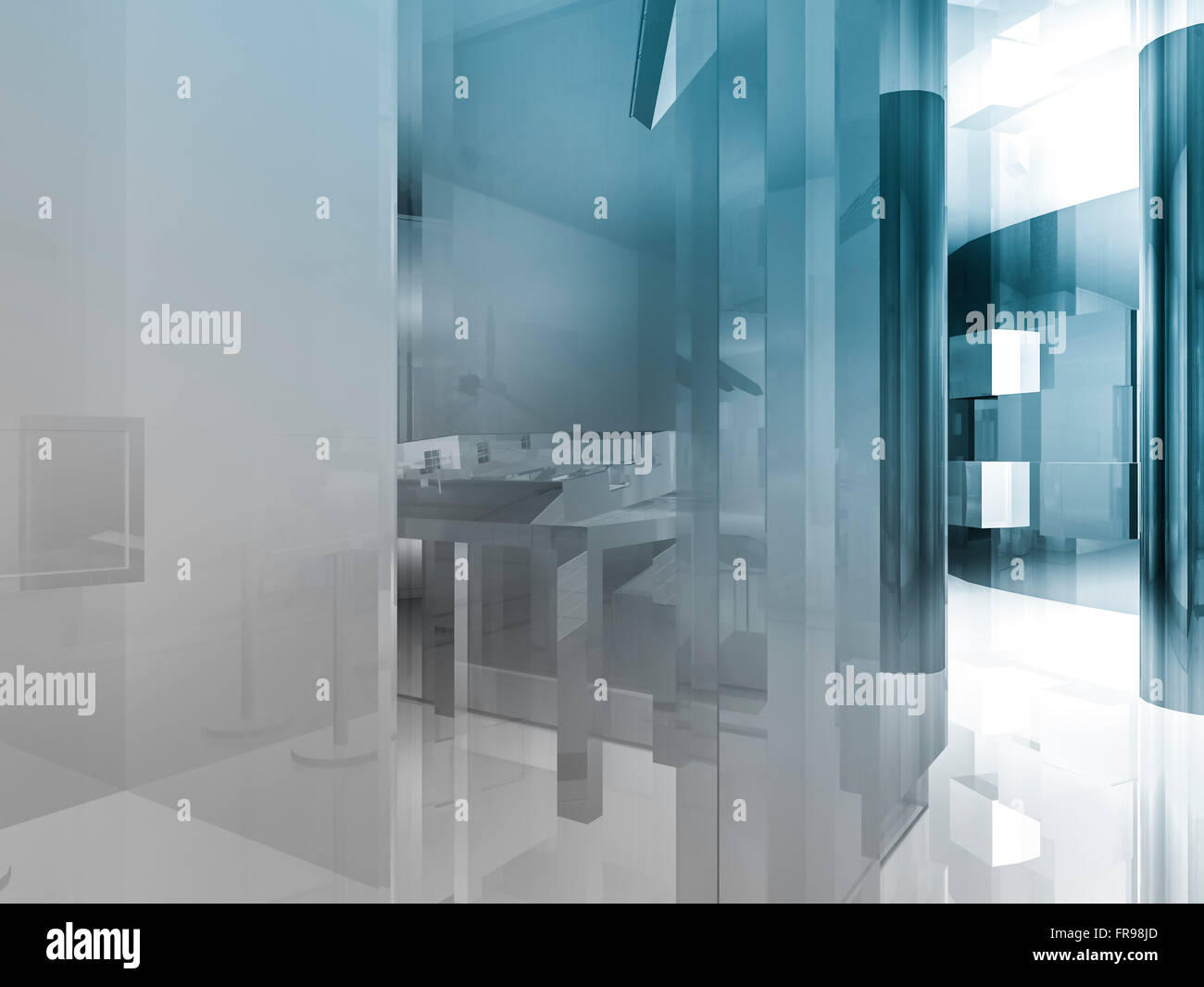 open space, clean room with shapes in 3d, business space, hospitals or ...