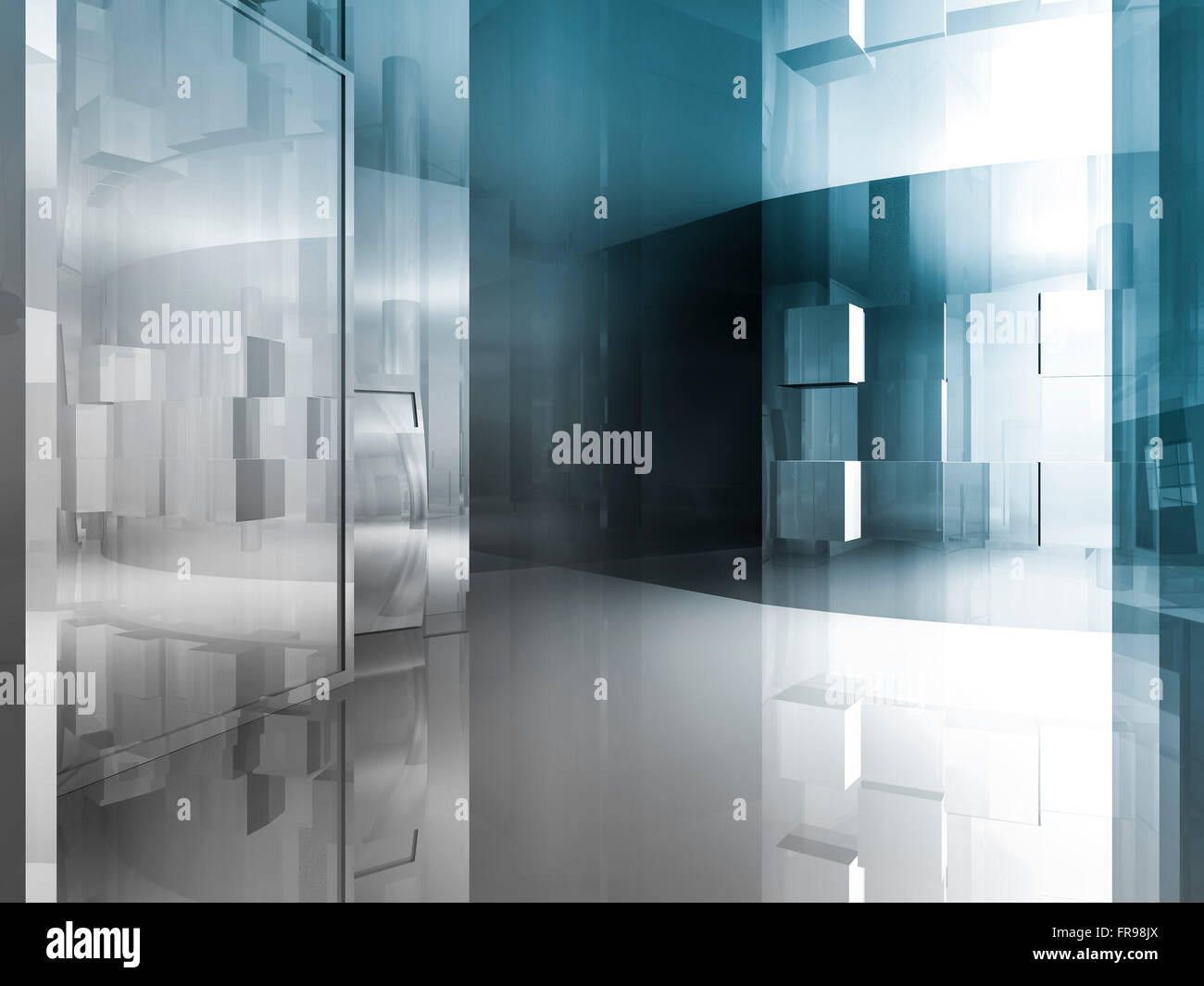 open space, clean room with shapes in 3d, business space, hospitals or ...