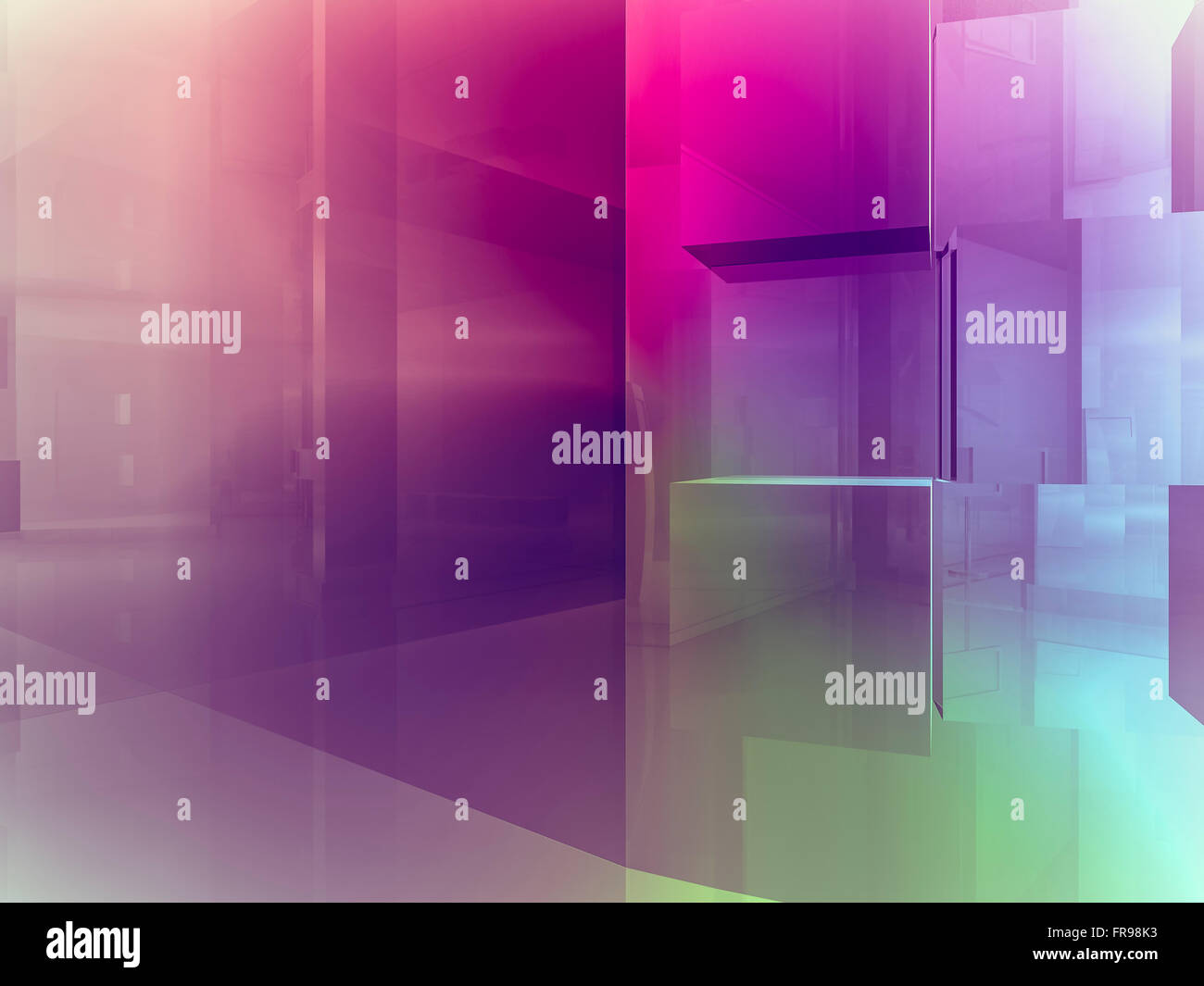 open space, clean room with shapes in 3d, business space, hospitals or ...